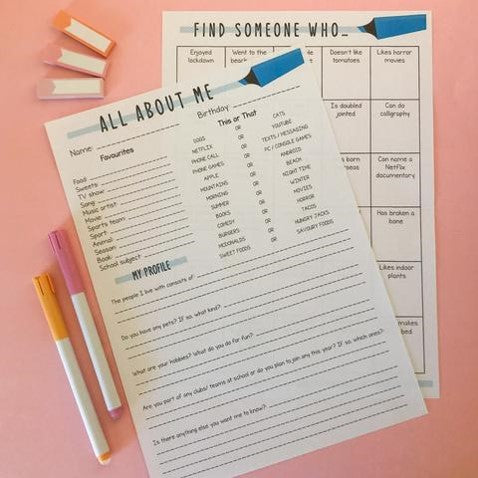 'Get to know you' Activities PRINTABLE – House of Humanities